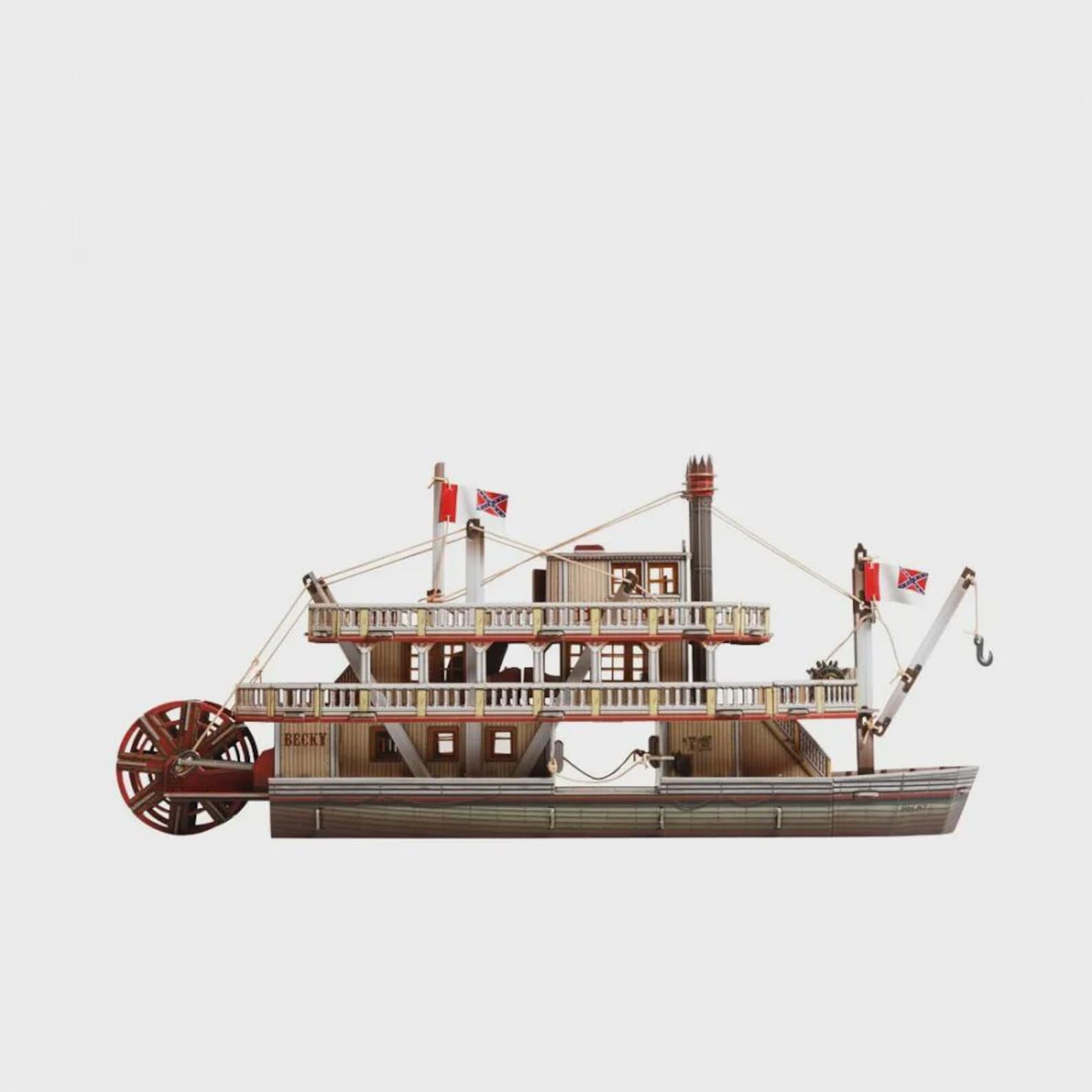 Wild West Steamboat 3D Model Kit – DIY Cardboard Paddle Steamer Puzzle ...