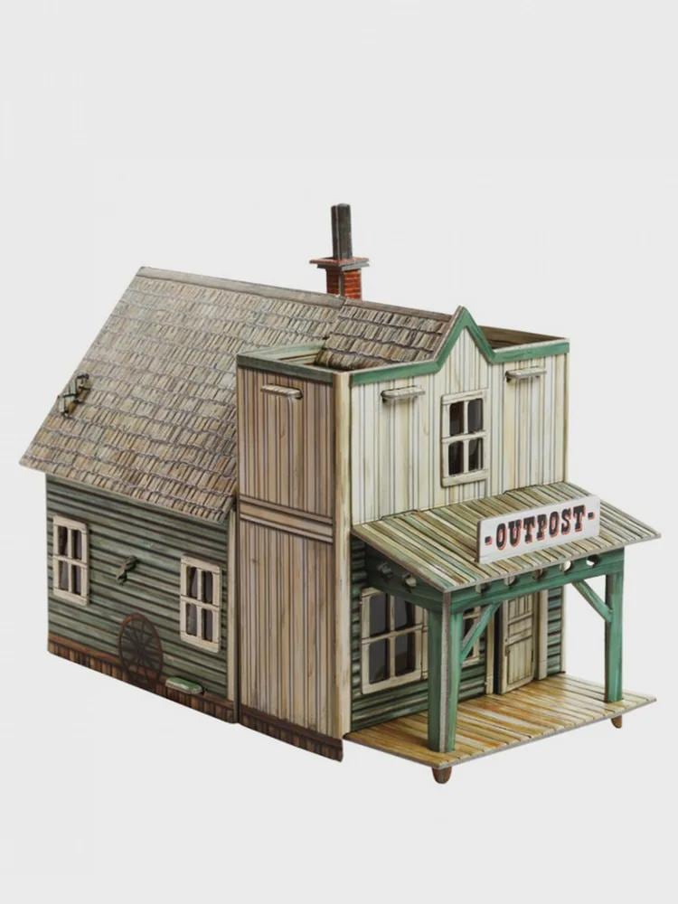 DIY 3D Wild West Outpost Model Kit – 1:56 Scale Cardboard Building for ...