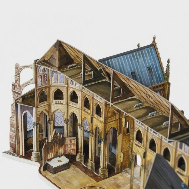 Gothic Cathedral Model Kit – Large 3D DIY Paper Architecture Puzzle ...