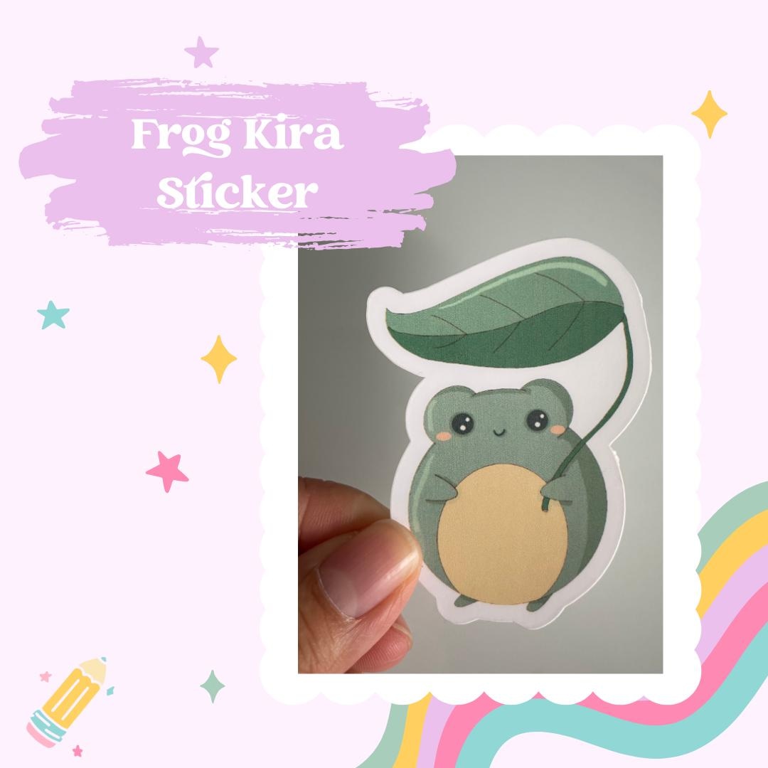 Frog Kira Sticker, Mushroom, Cottagecore, Fungi, Stickers, Kawaii, Cute ...