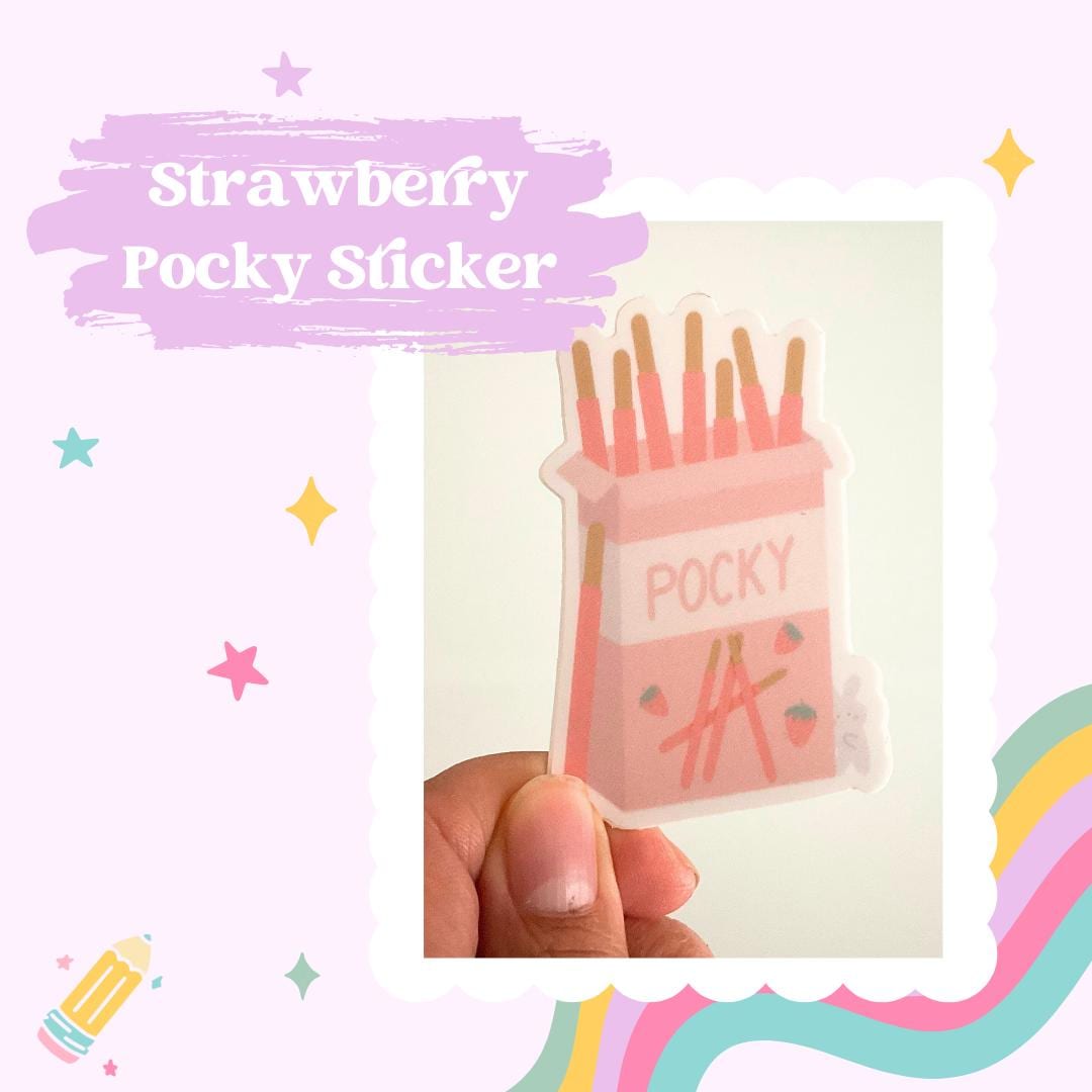 Strawberry Pocky Sticker, Asian Snack, Childhood Snack, Stickers ...
