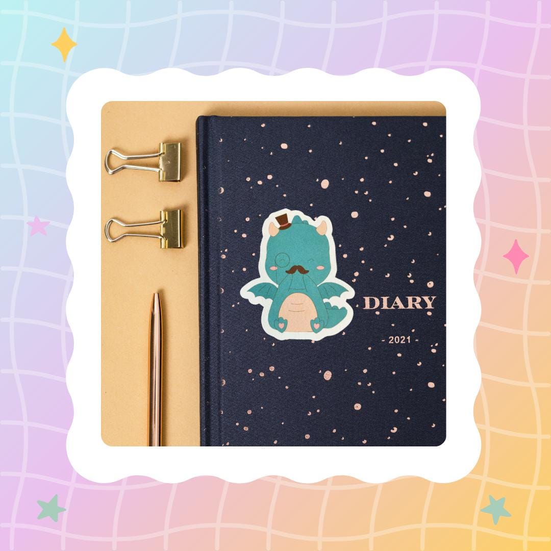 Dapper Dragon Sticker, Cheerio, Dragon, Draco, Stickers, Dragon, Kawaii ...