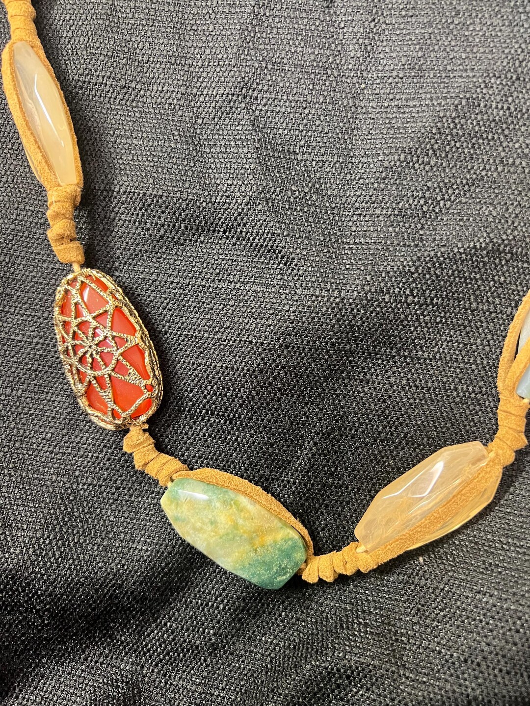 Multiple Colors Bohemian Large Natural Stones Lucky Brand Necklace - Etsy