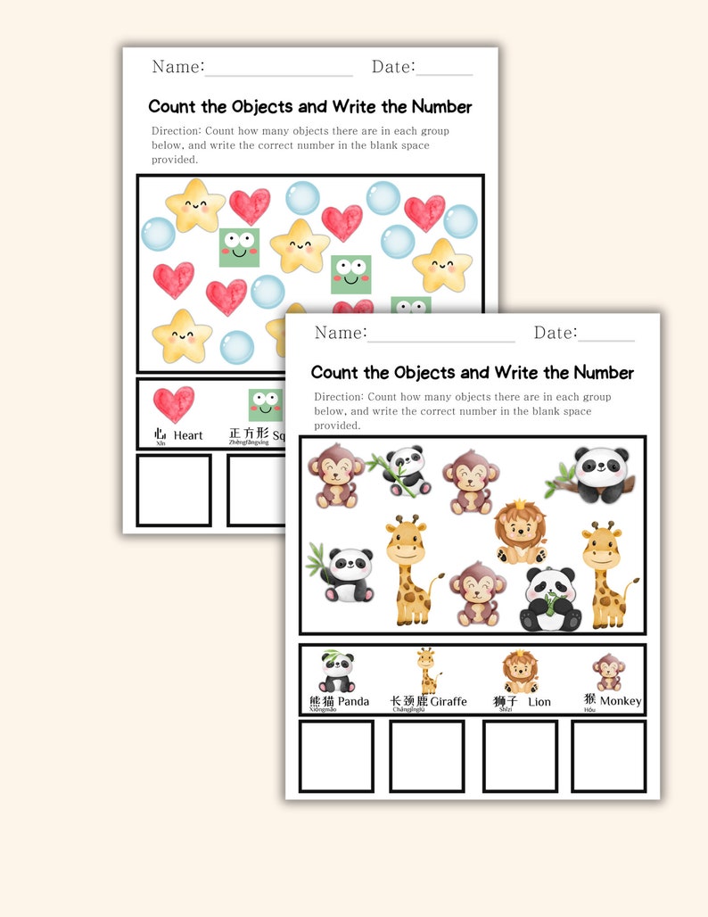 Learn to Count and Write Numbers in English and Chinese | Printable ...