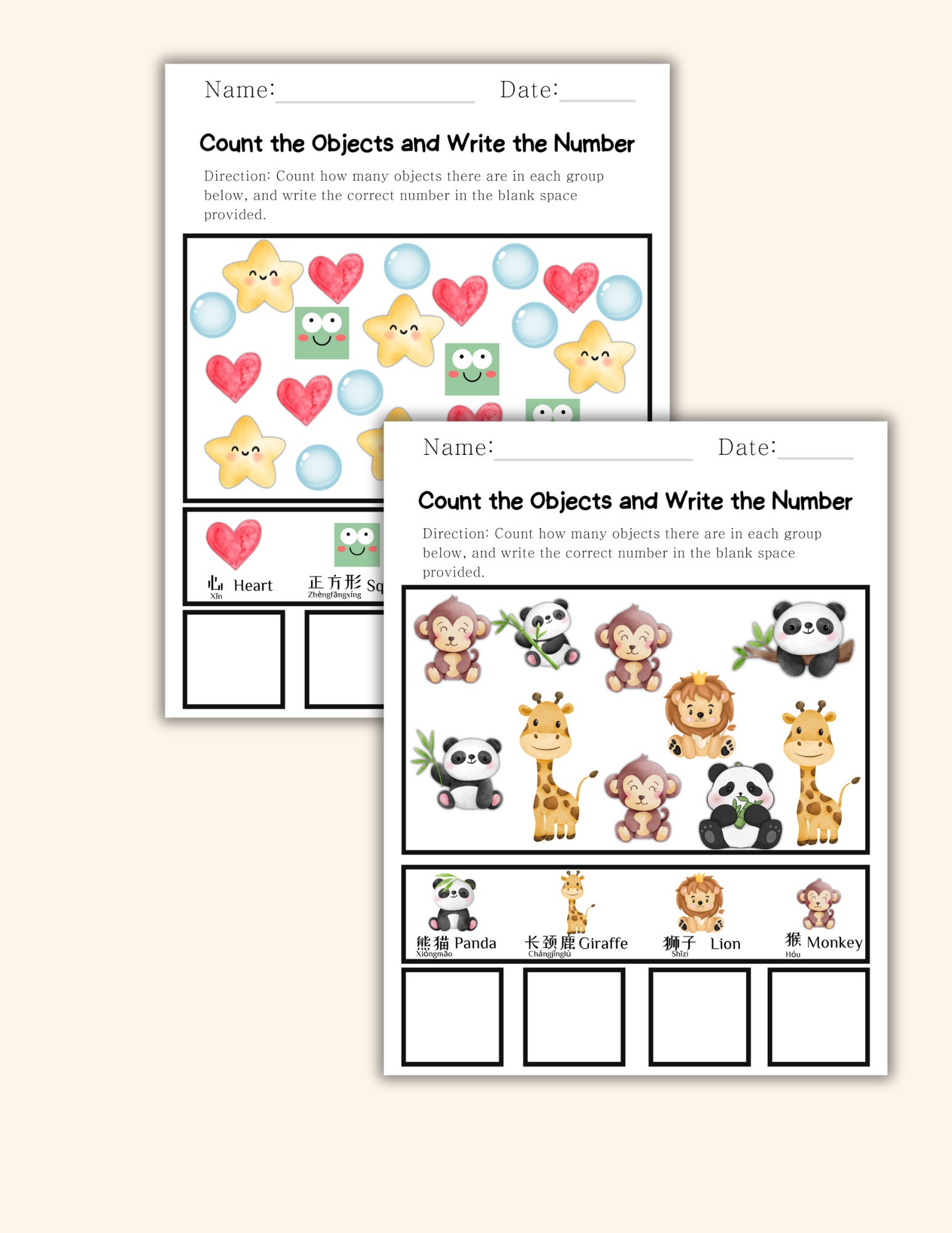 Learn to Count and Write Numbers in English and Chinese | Printable ...