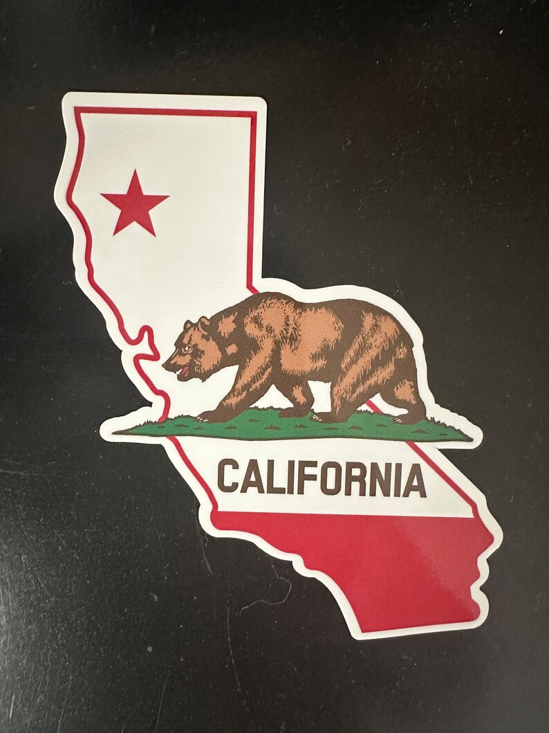 4" X 5" California Shape State Flag 3M Decal - Etsy