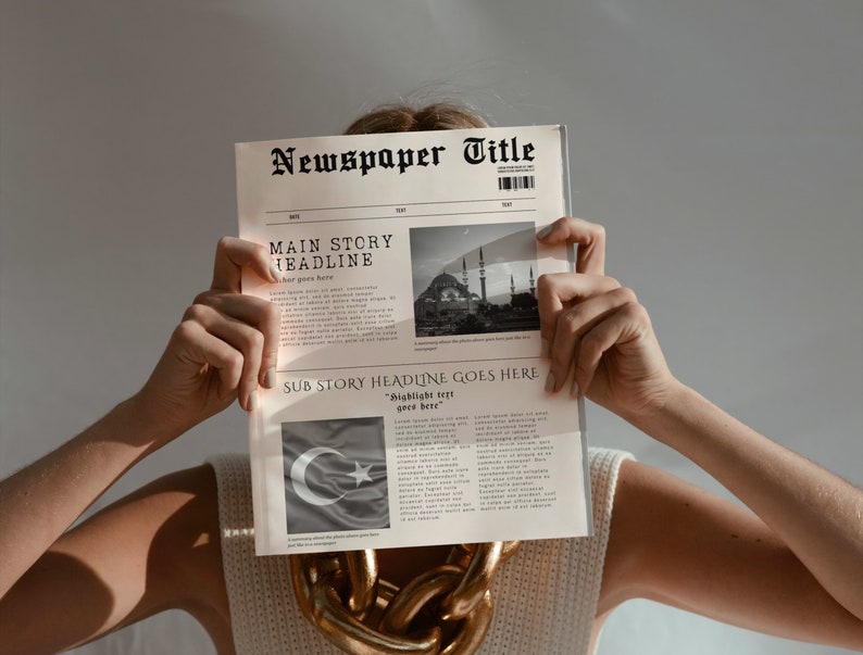 Business Newspaper Template: Editable Canva Announcement (PDF) - Etsy
