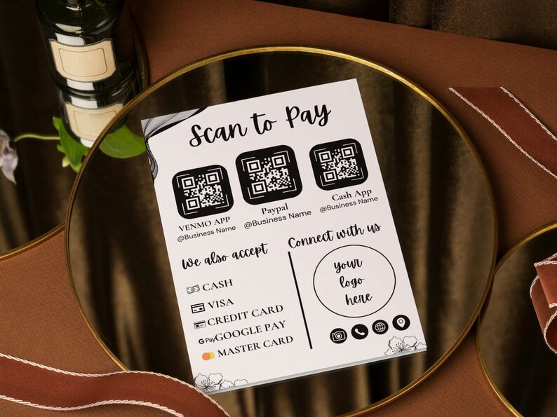 Editable Scan to Pay Template, QR Code Sign for Small Business ...