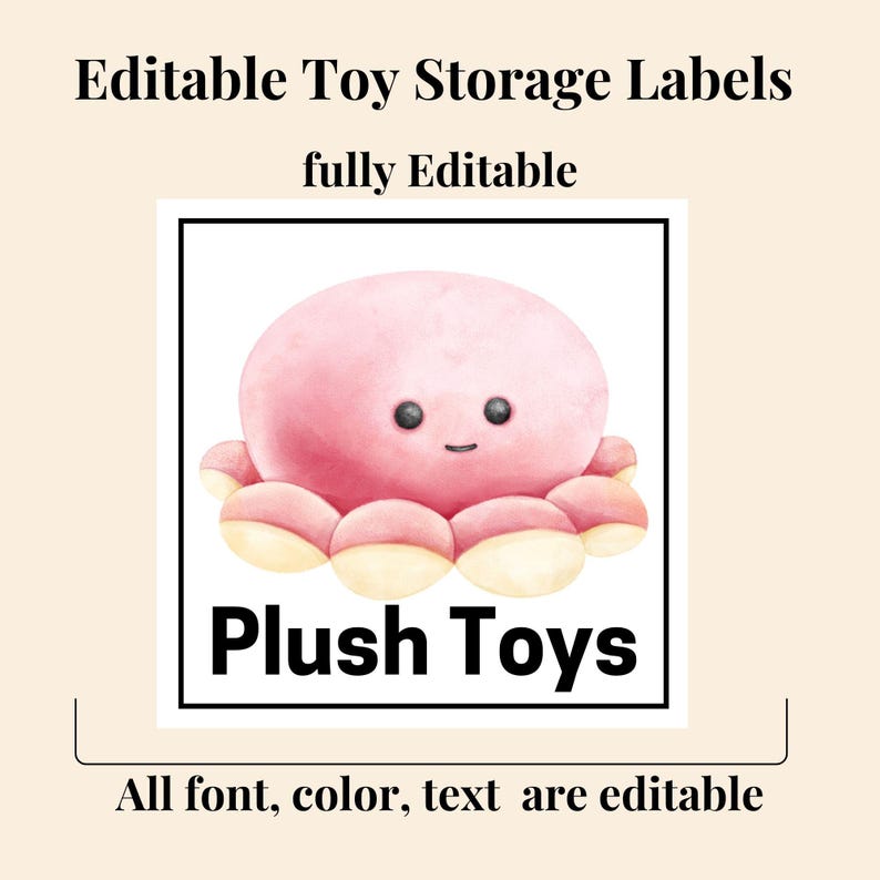 Editable Toy Bin Labels: 140 Playroom Organization Stickers (canva ...