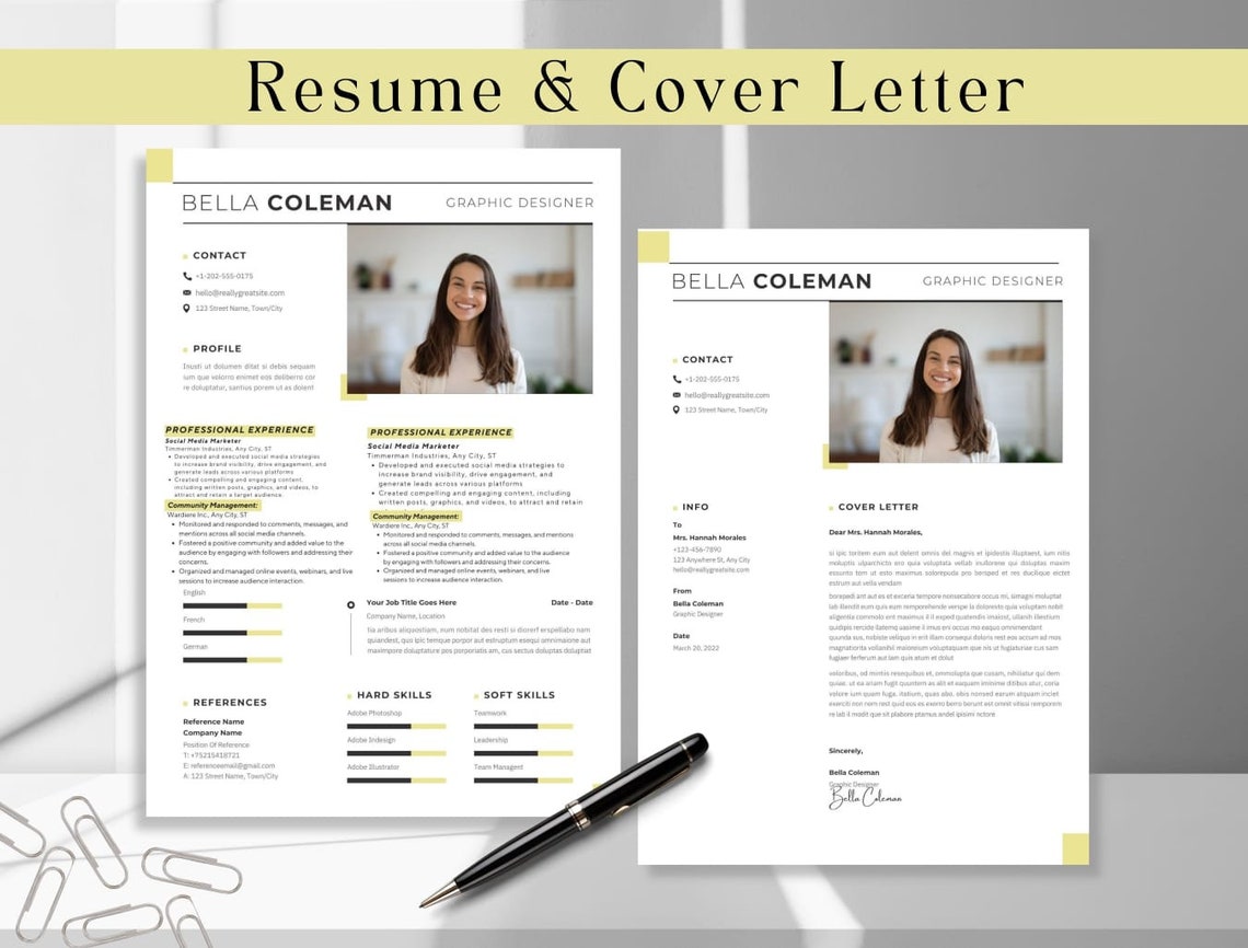 ATS Friendly Resume Template for Canva, CV Template, Professional ...