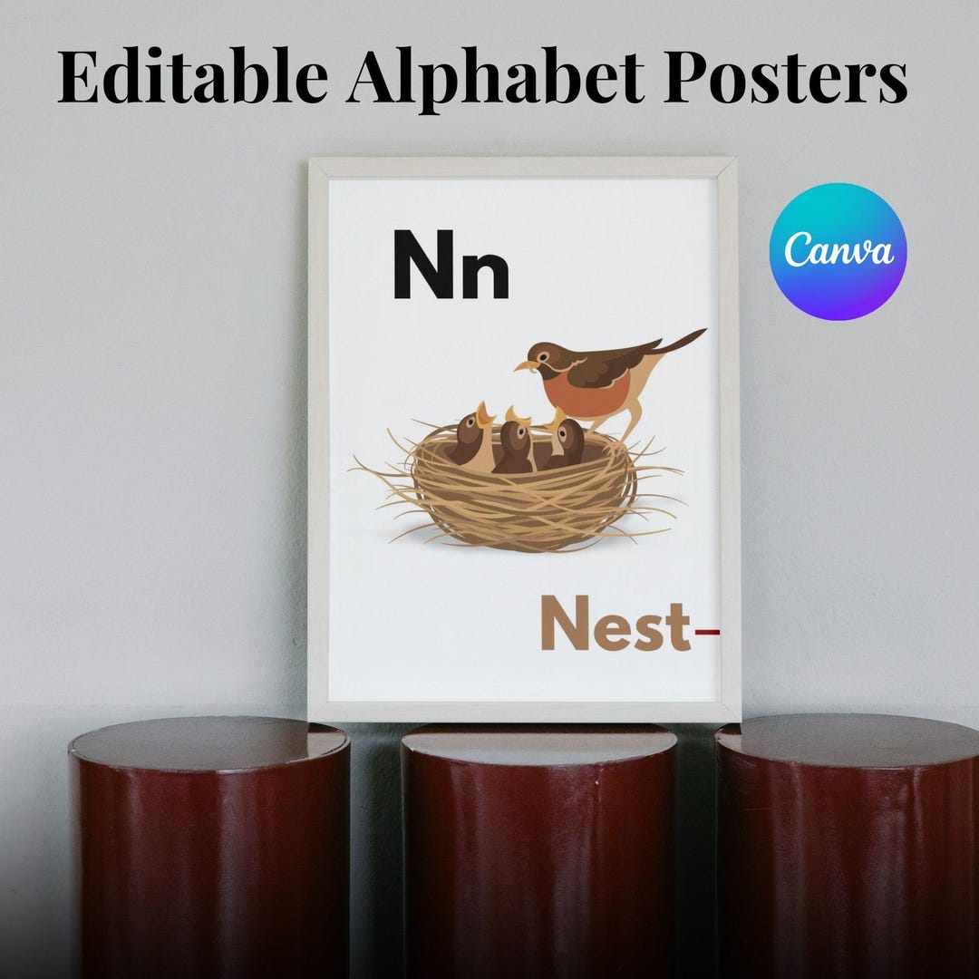 Alphabet Posters, Educational Wall Art, Handwriting Chart, Homeschool ...