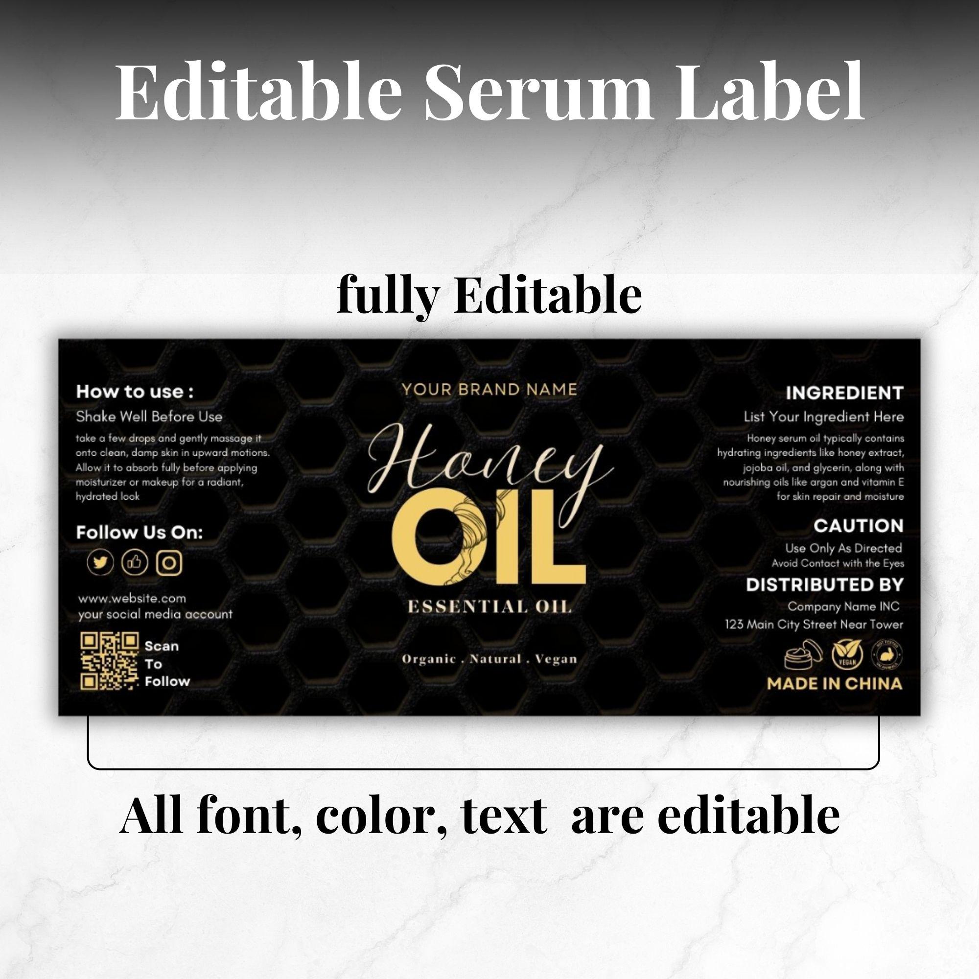 Dropper Bottle Label Template, Tincture Label, Essential Oil, Hair Oil ...
