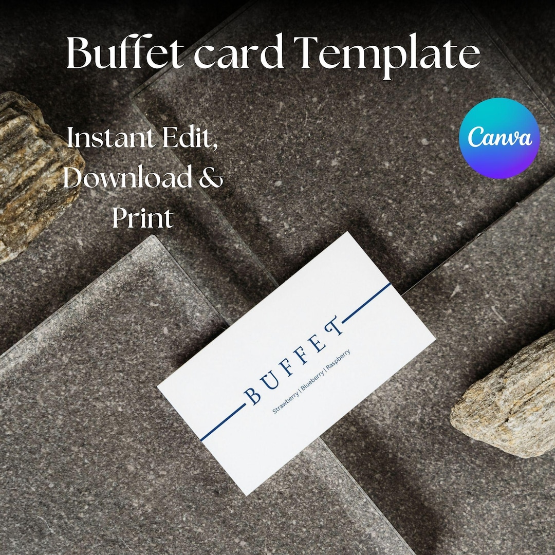 Buffet Card Template, Editable Buffet Cards, Buffet Cards Wedding ...