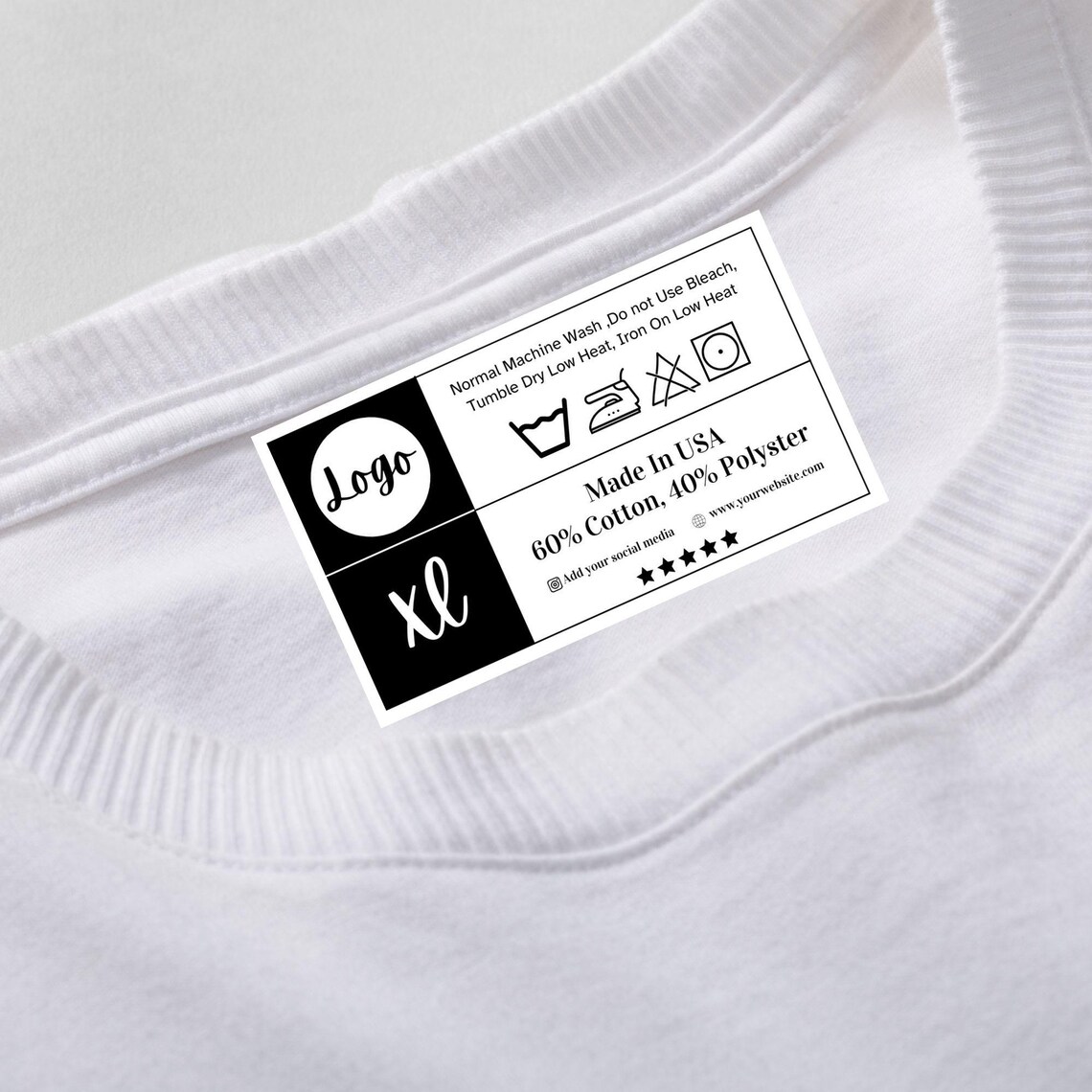 Neck Label Template, Custom Tagless Label, Neck Labels, Custom Clothing ...