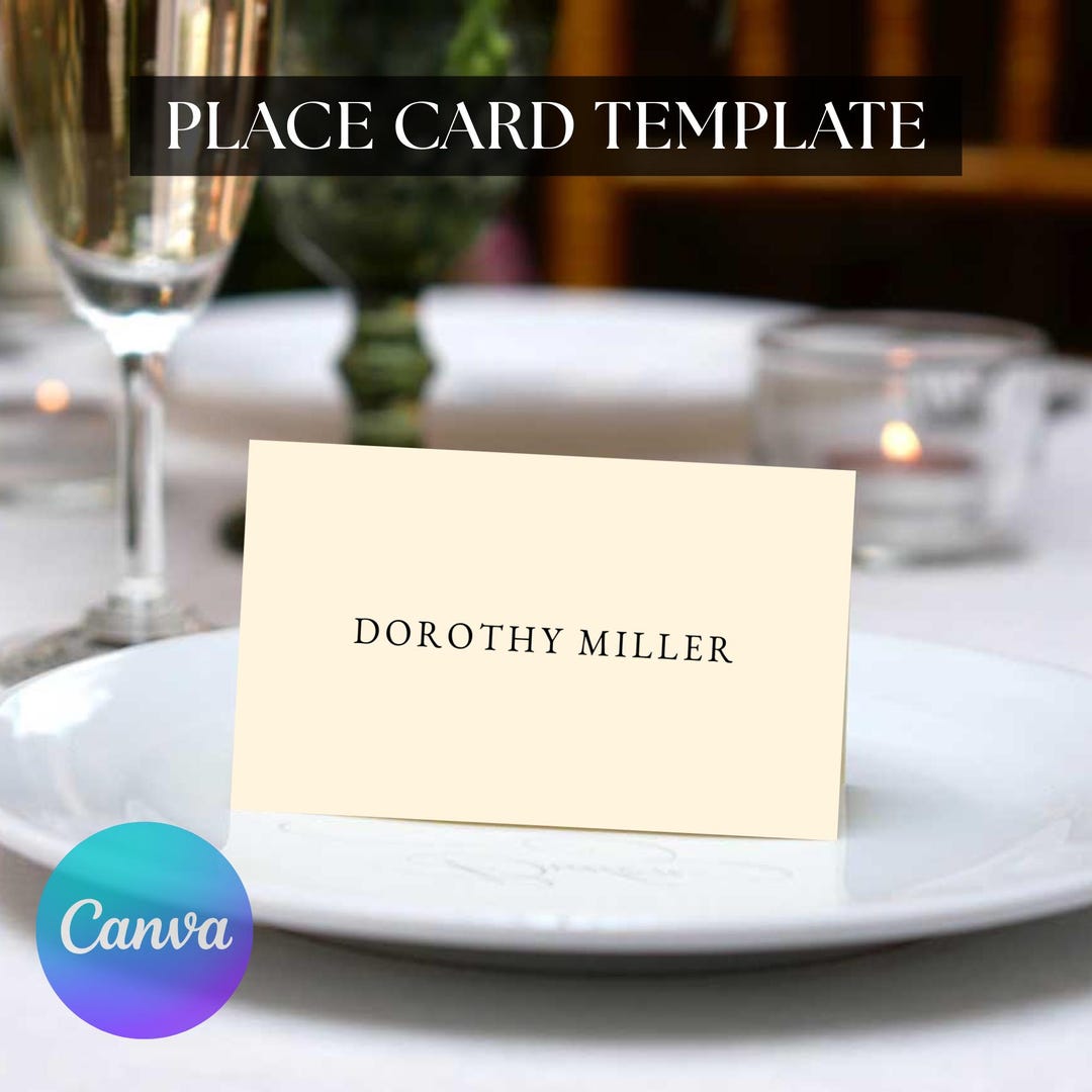 Editable Place Card Template, Minimalist Wedding Seating (digital ...