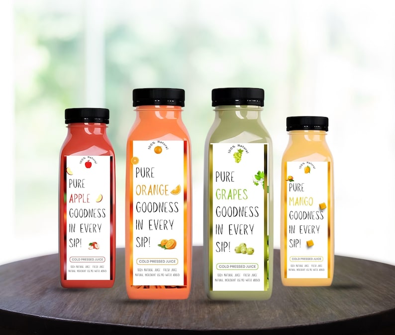 Juice Bottle Label Template, Juice Bottle Label, Editable Juice Labels ...