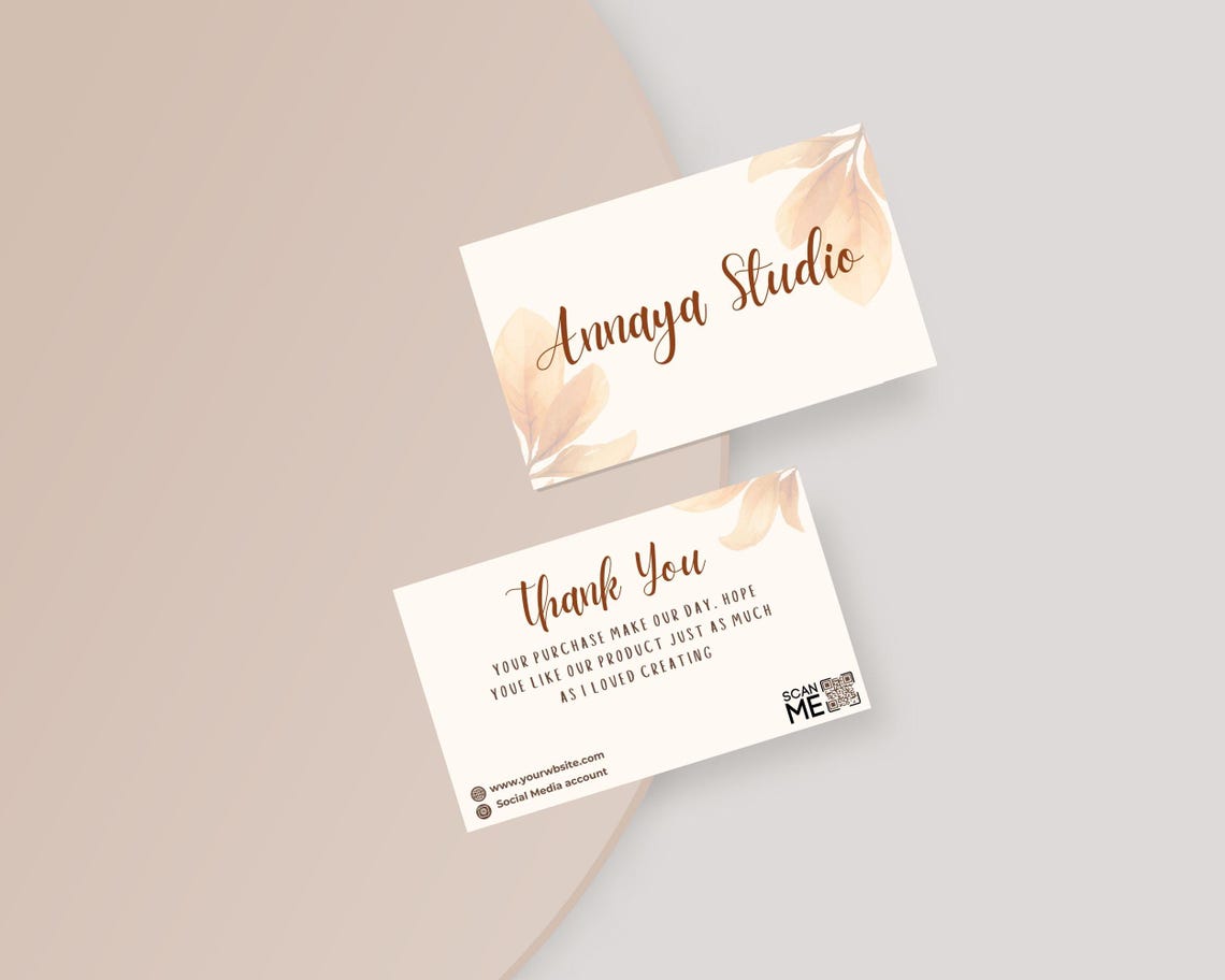 Floral Thank You Card Template: Modern Business Design (canvatemplate ...