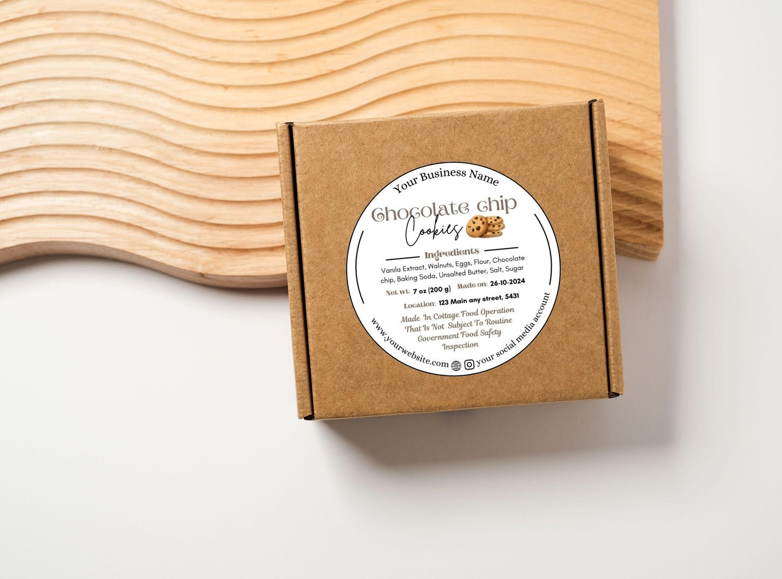 Cottage Food Label, Ingredient Label Template, Bakery Label, Small ...