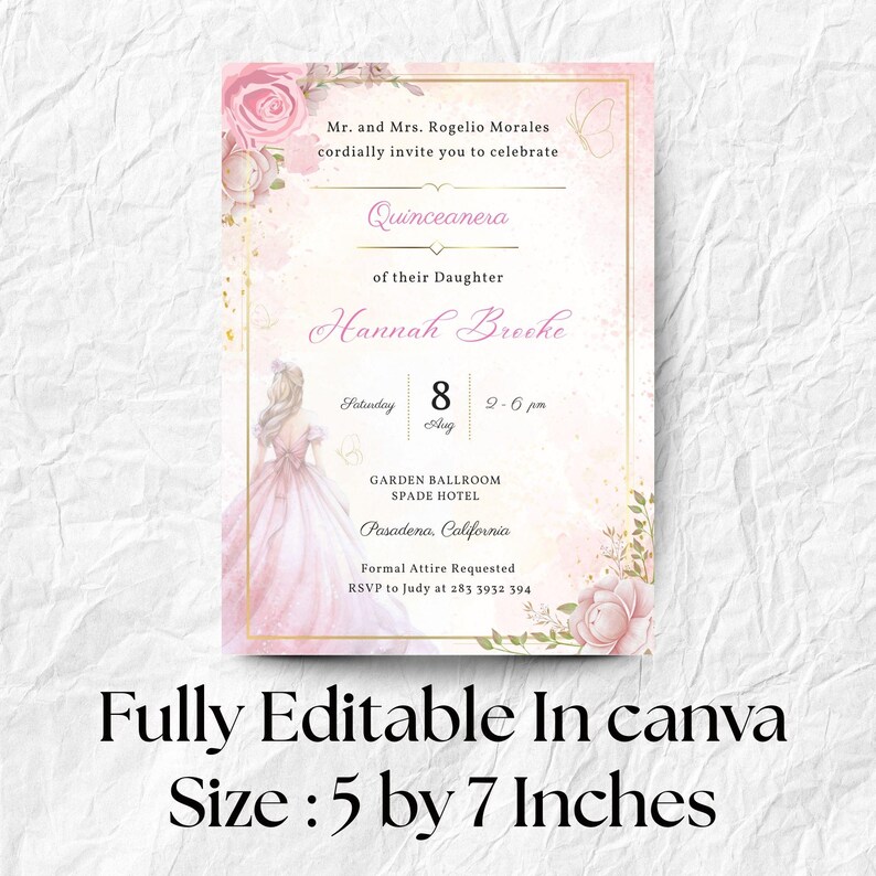 Quinceañera Invitation Template, Miss Quince Invitation, Quinceanera ...