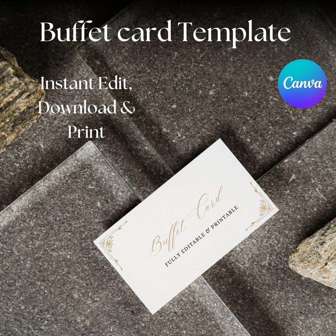 Buffet Card Template, Editable Buffet Cards, Wedding Buffet, Buffet ...