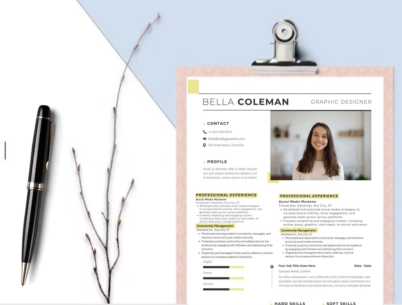 ATS Friendly Resume Template for Canva, CV Template, Professional ...