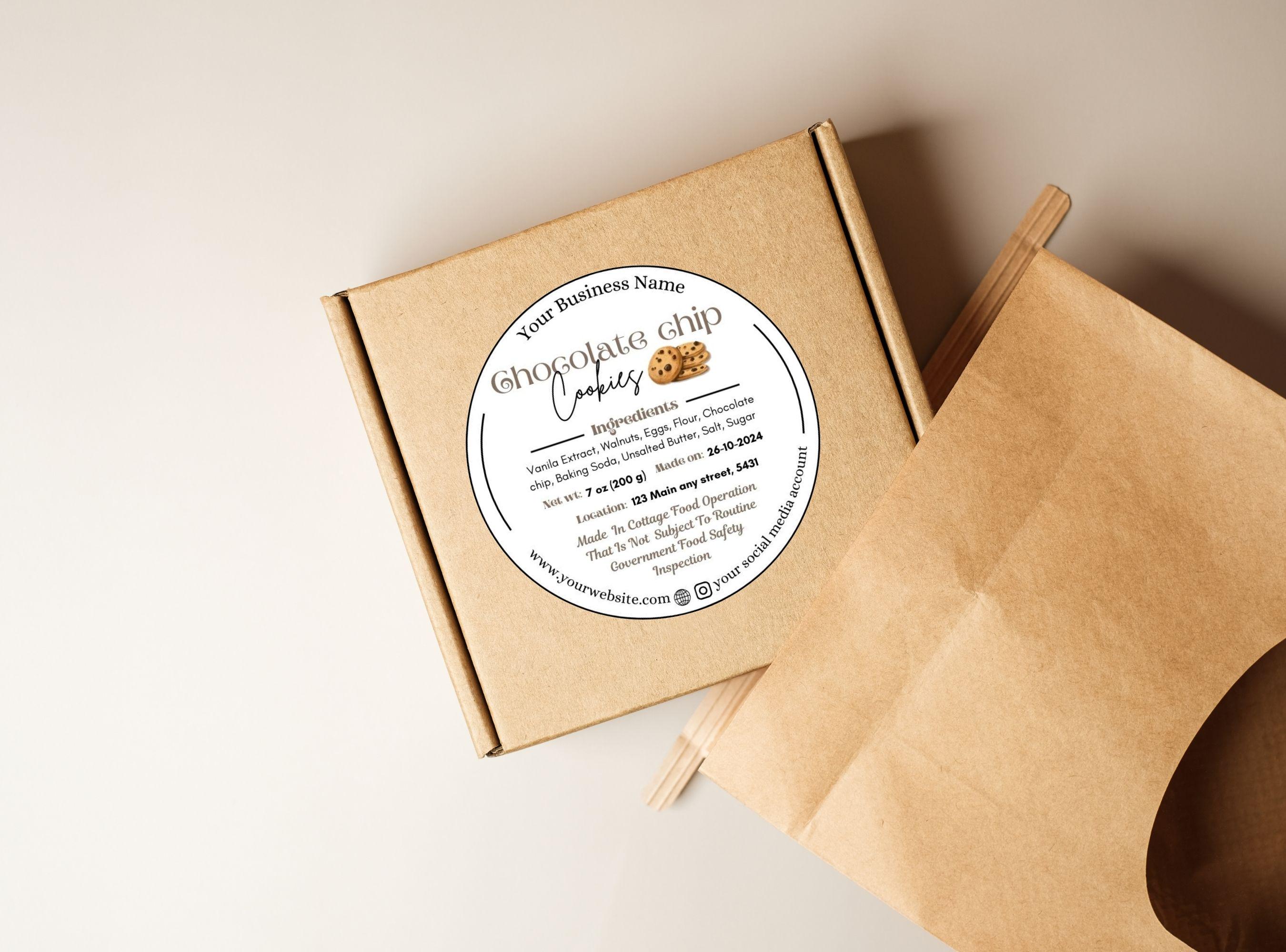 Cottage Food Label, Ingredient Label Template, Bakery Label, Small ...