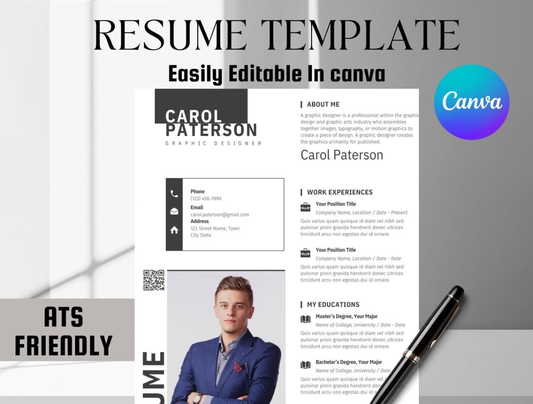ATS Resume Template, CV Template, Cover Letter, Professional Resume ...