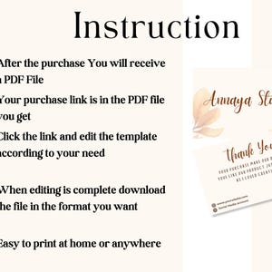 Thank You Card Template, Business Thank You Card, Floral Thank You, QR ...