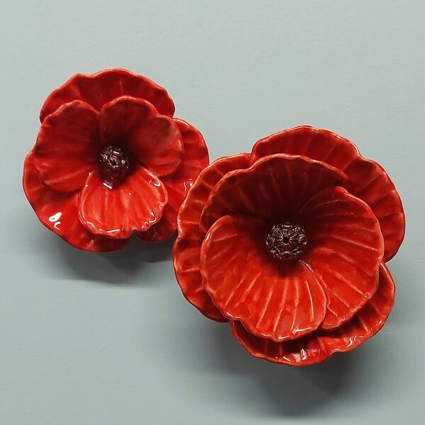 Ceramic Poppy Wall Hanging - Etsy