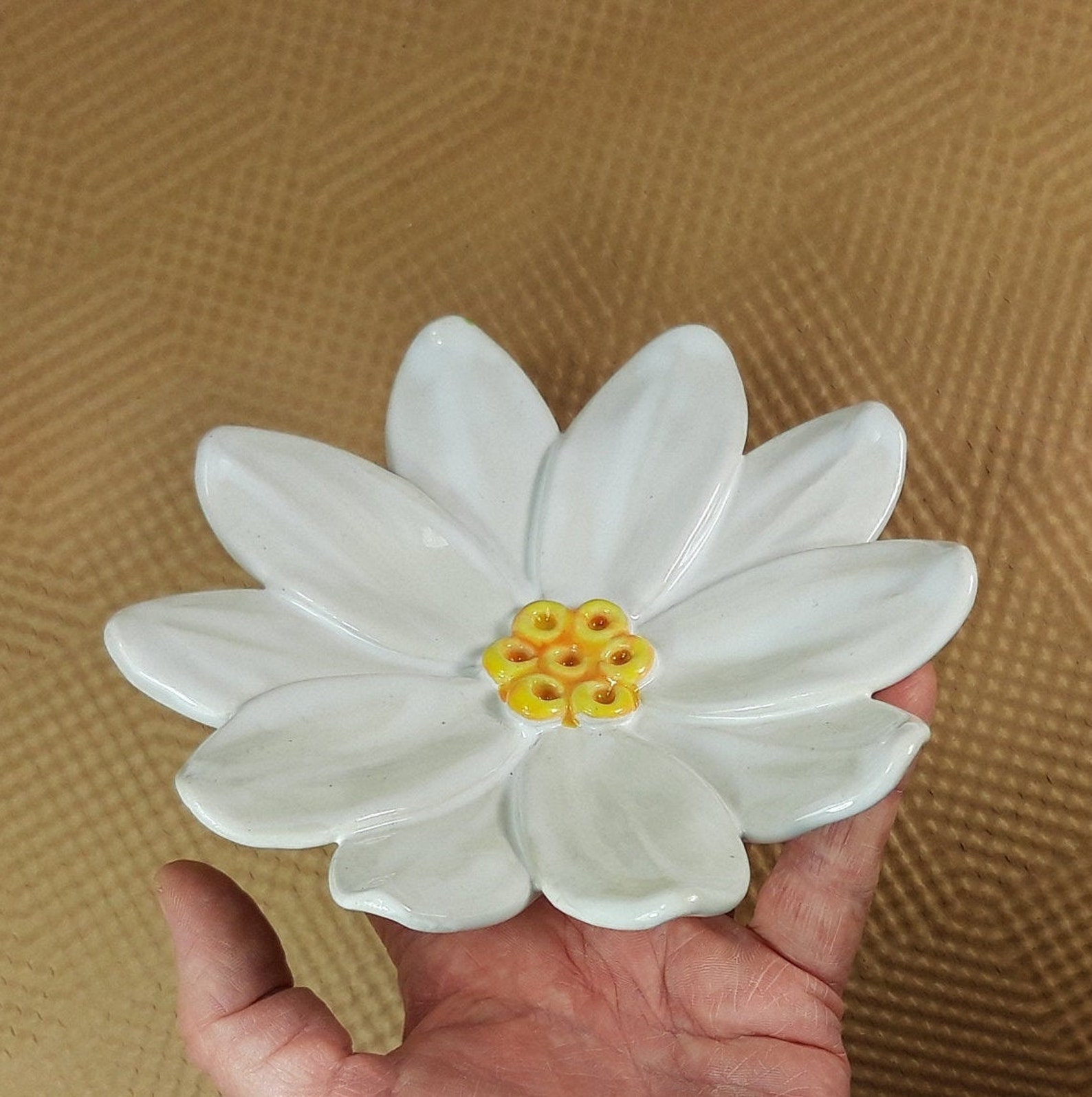 Set of 3 Ceramic Wall Flowers. Frost Proof Stoneware Daffodil - Etsy