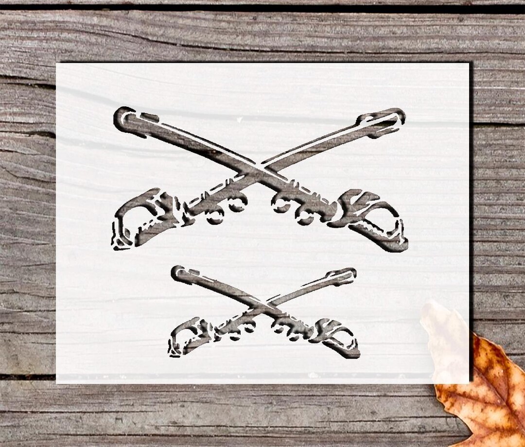 Reusable Crossed Swords Sabres Stencil Template - Tribal Wall Art DIY ...