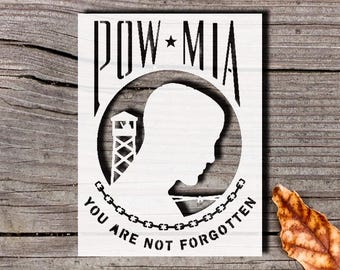 POW MIA Military Veteran Stencils for Painting 8.5x11 Inch - Reusable ...