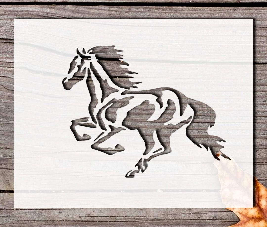 Running Horse Stencil - Reusable Plastic Template for Horse Art ...
