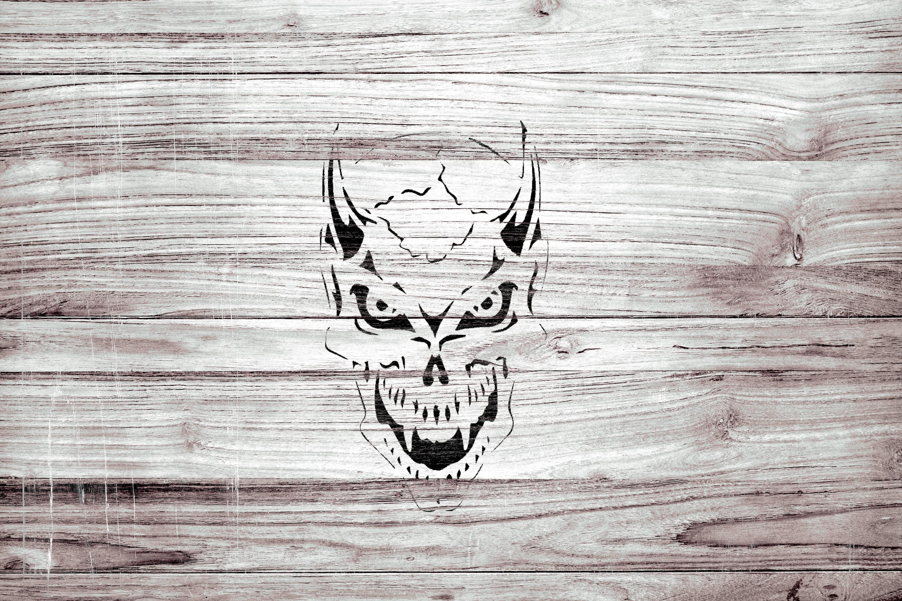 Demon Logo Stencil Template - Reusable Plastic Stencil for Wall Art DIY ...