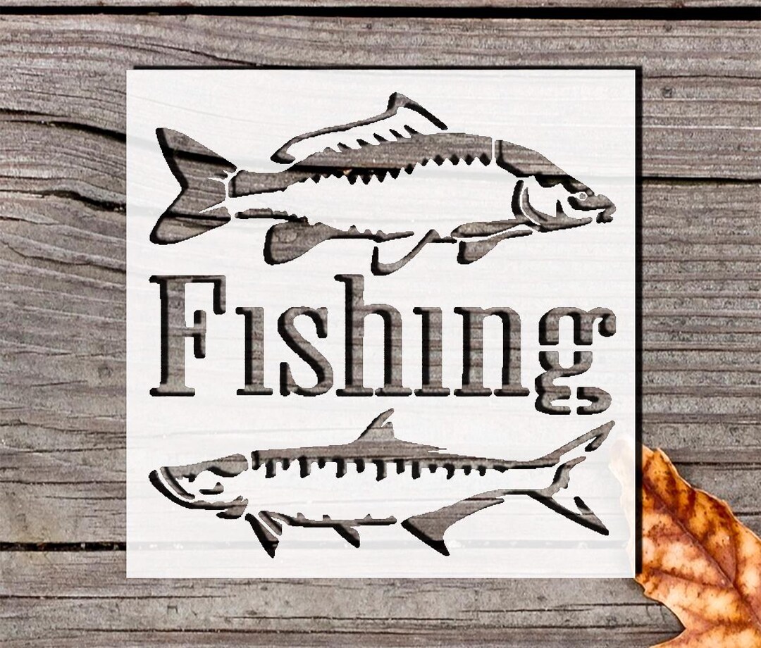 Nautical Big Fish Stencil Template for DIY Crafts Wall Art - Reusable ...