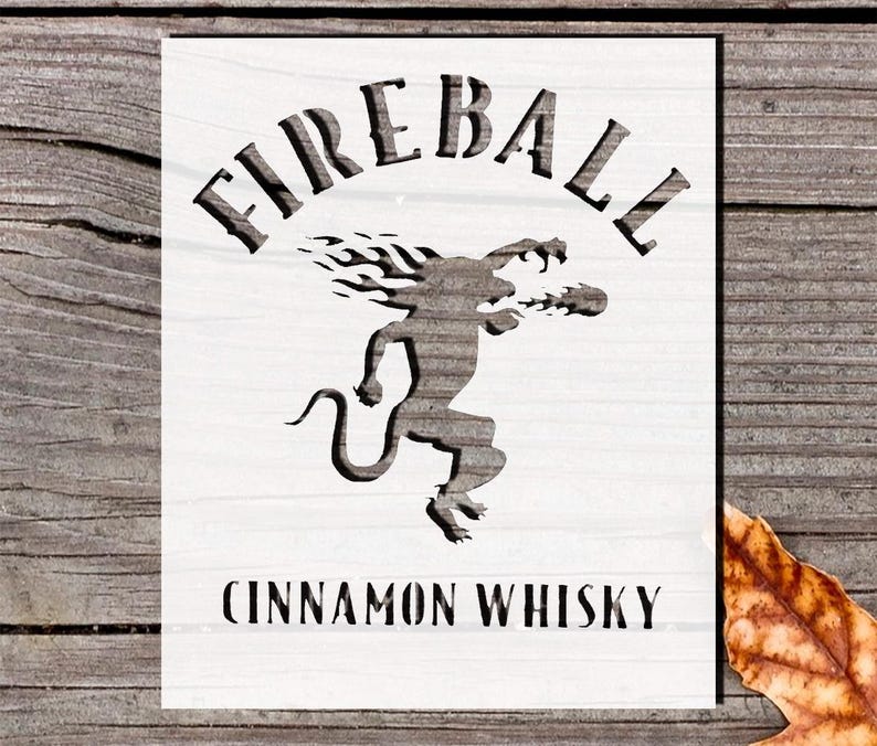 Fireball Cinnamon Whisky Devil Stencil Template for DIY Crafts Wall Art ...