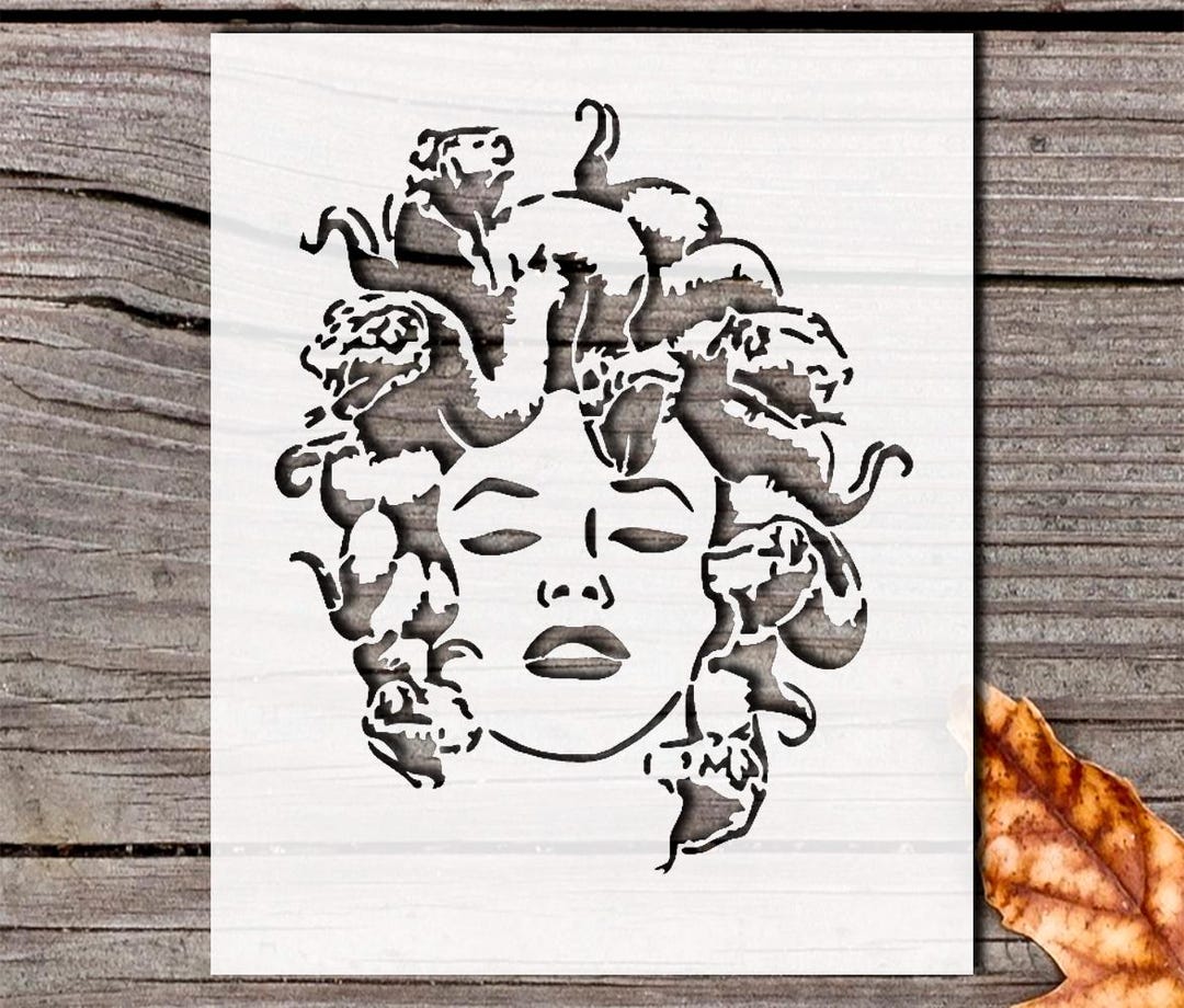 Girl Snake Hair Stencils for Painting, 8.5x11 Inch, Reusable Plastic ...