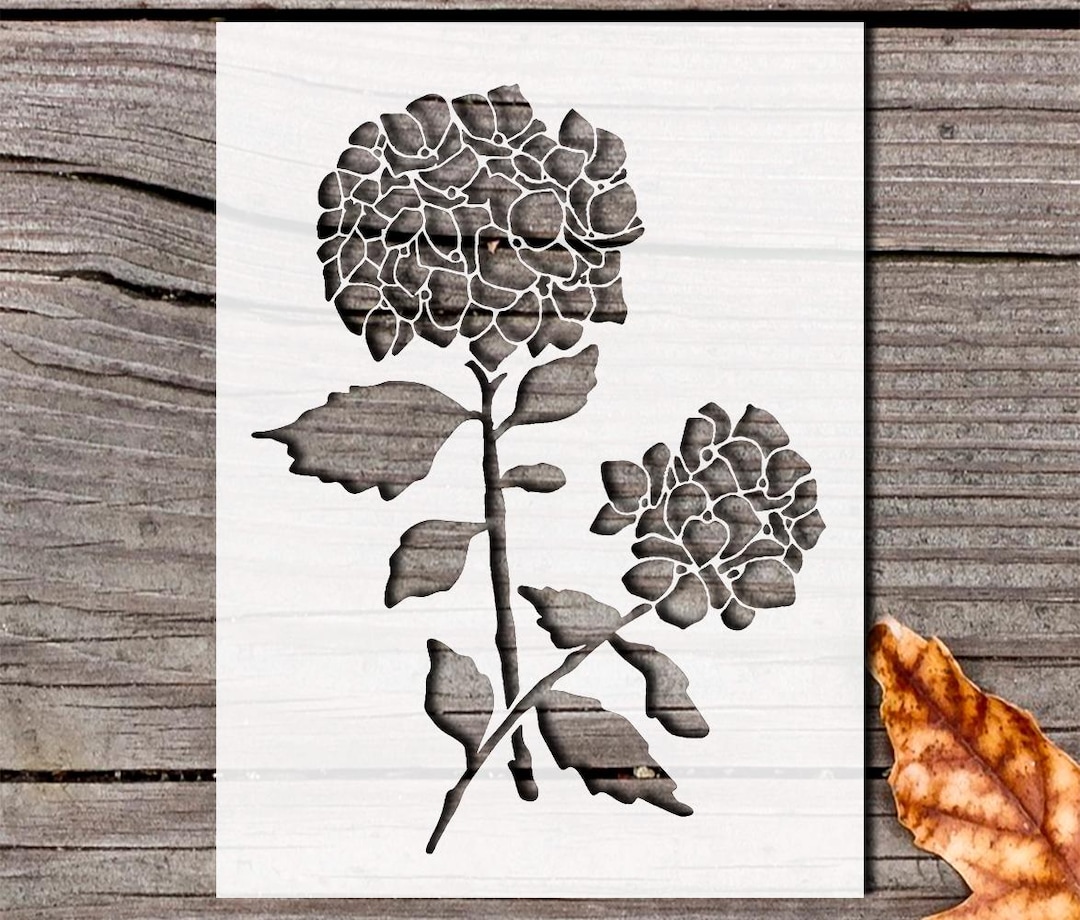 Hydrangea Stencil - Reusable Flower Stencil for DIY Crafts, Wall Art ...