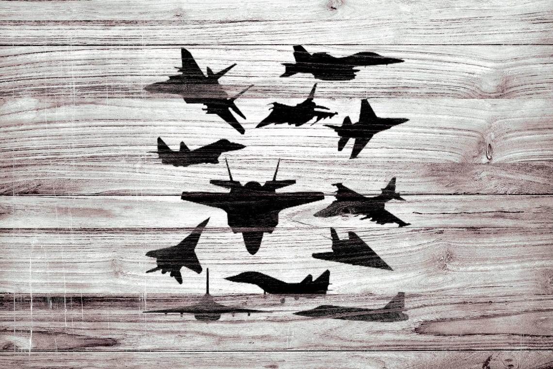 Airforce Fighter Jets Airplanes Stencils for Painting 8.5 X 11 Inch ...