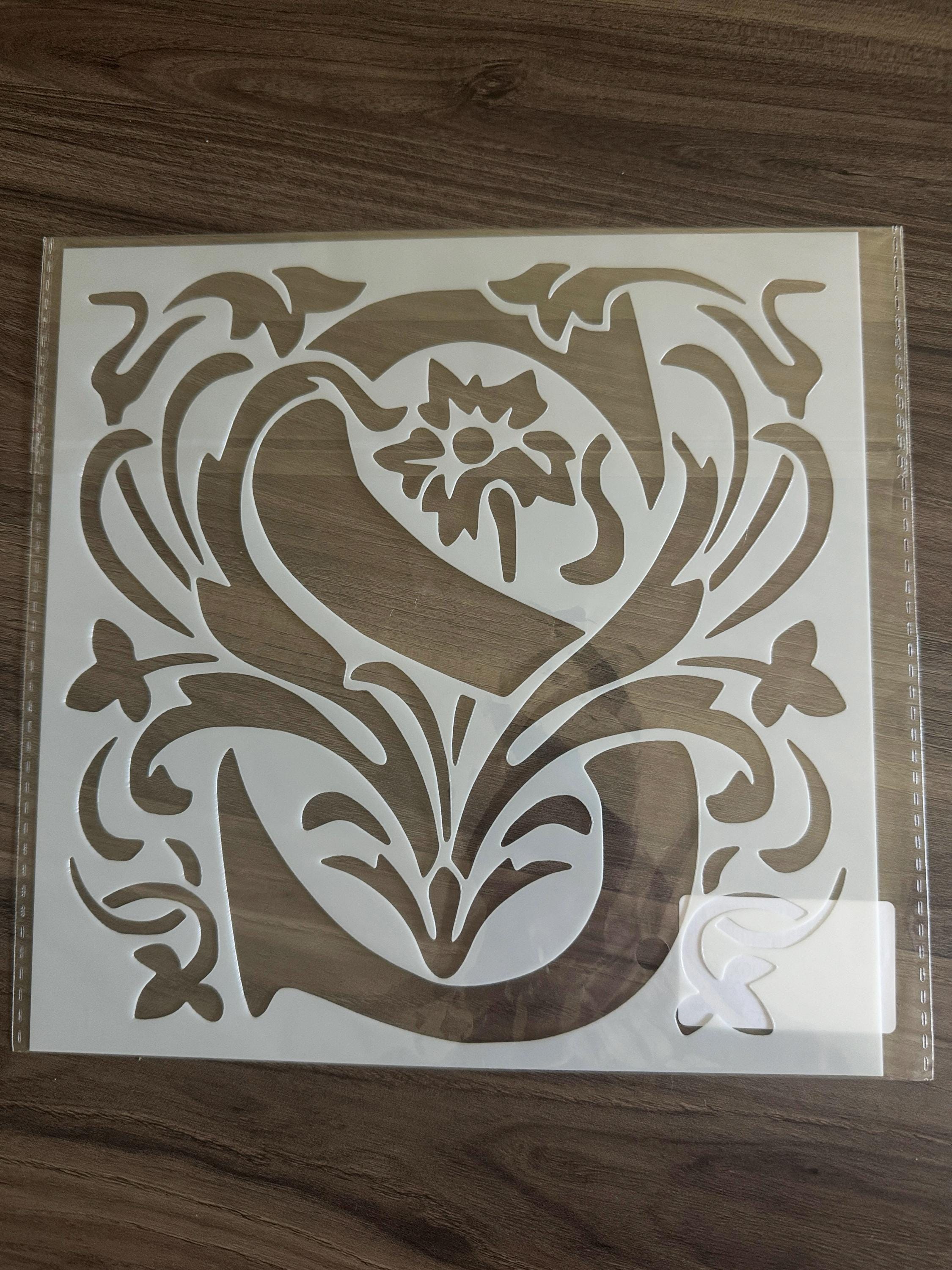 Large Letter S With Patterns Stencil for Painting, Plastic Reusable 8"l ...