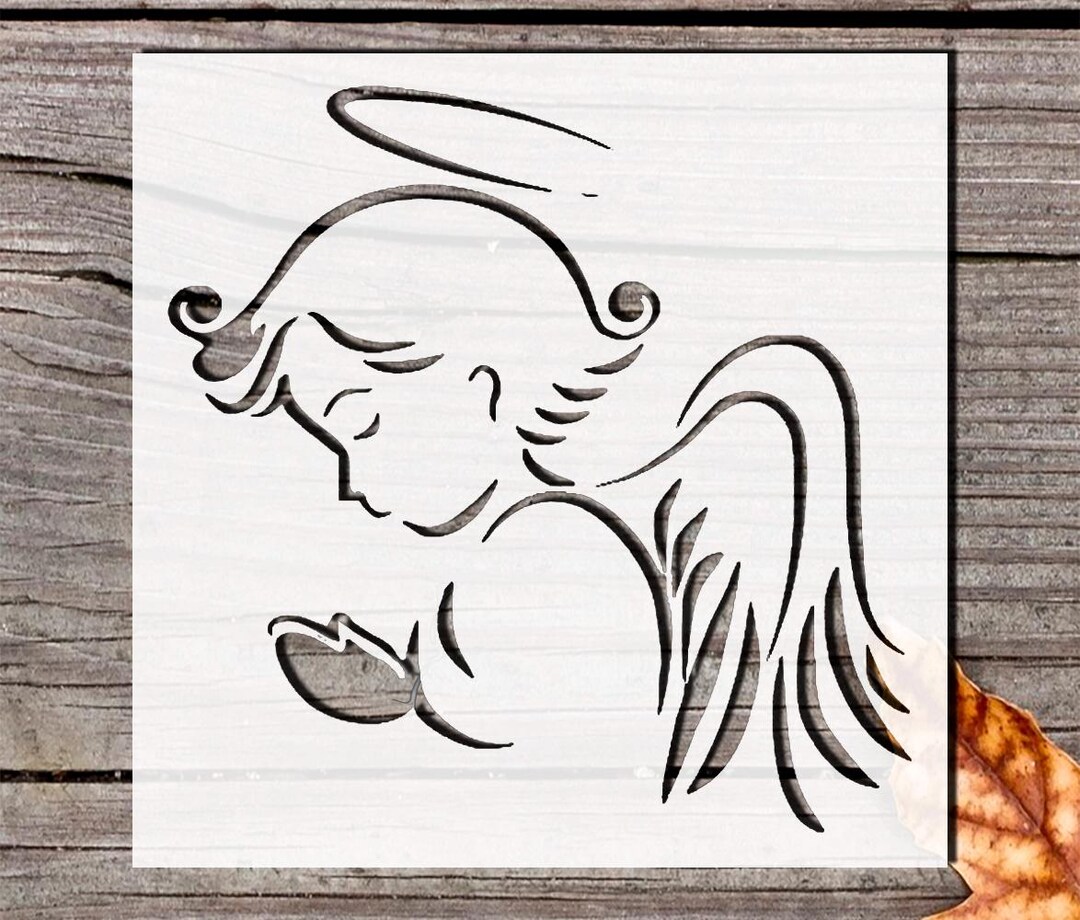 Angel Logo Stencils for Painting, 5.5x5.5 Inch, Reusable Plastic ...
