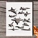 Airforce Fighter Jets Airplanes Stencils for Painting 8.5 X 11 Inch ...