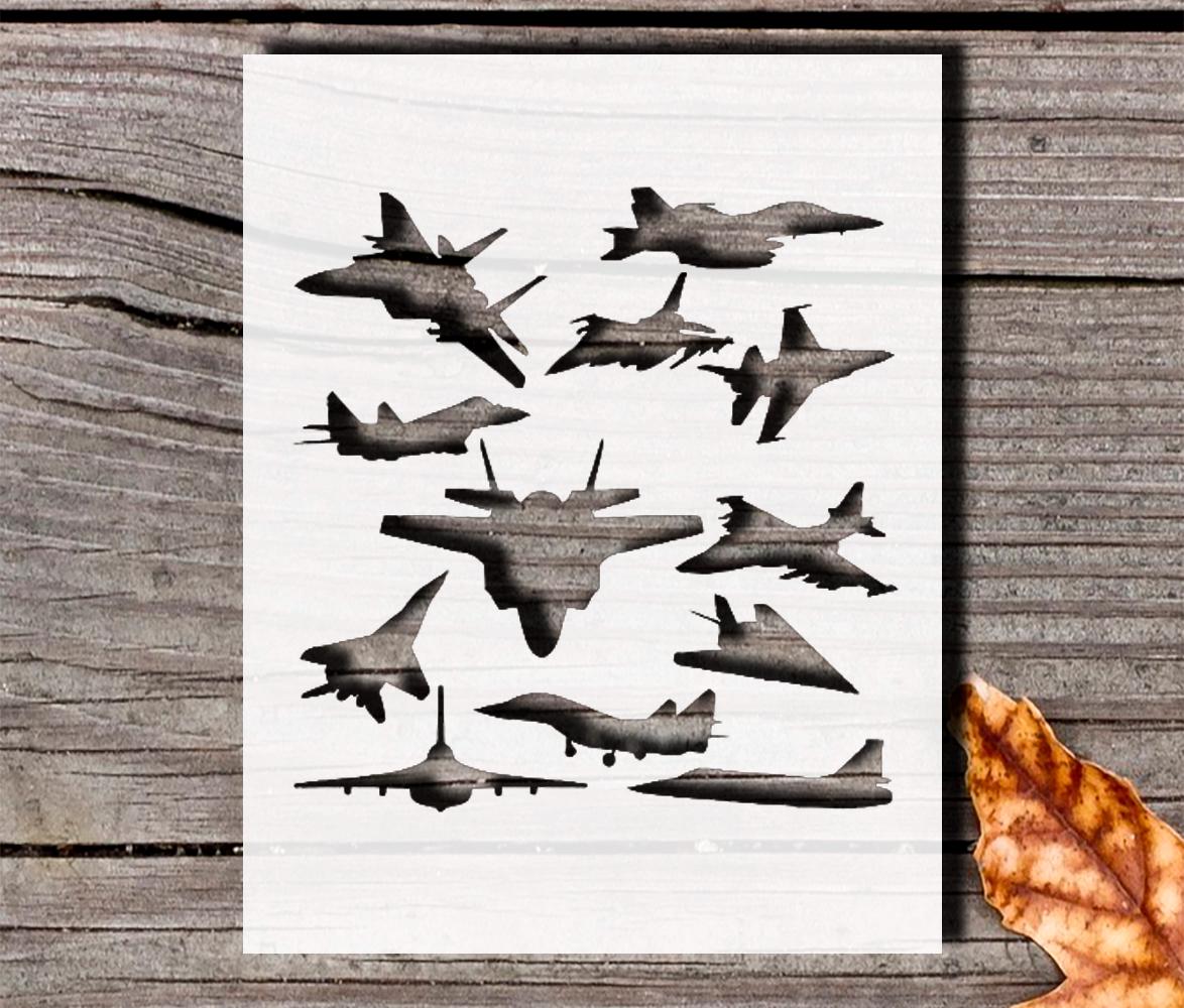 Airforce Fighter Jets Airplanes Stencils for Painting - 8.5 X 11 Inch ...