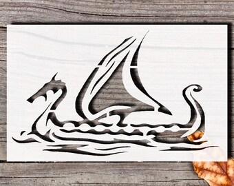 Viking Ship Logo Stencils for Painting - 8 X 5 Inch Reusable Plastic ...