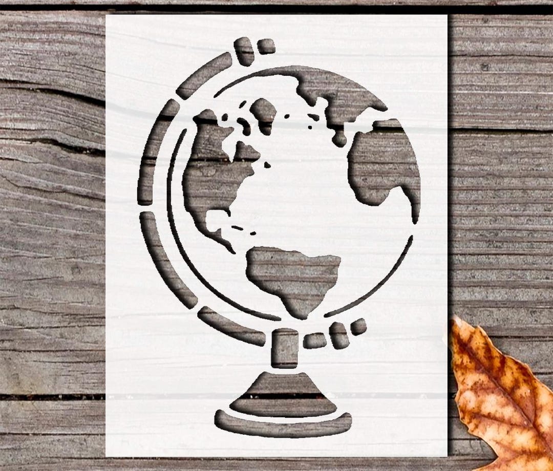 Earth Globe Stencil - Reusable Plastic Template for DIY Projects ...