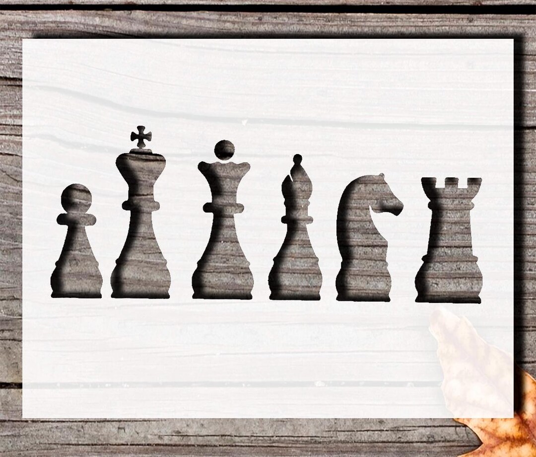 Chess Pieces Stencils for Painting 11 X 8.5 Inch, Reusable Plastic ...