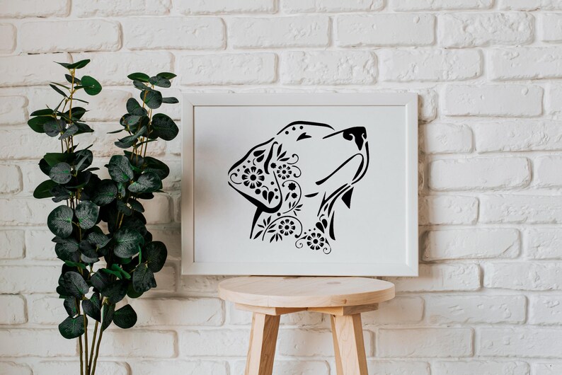 Flower Dog Logo Stencils for Painting 8x8 Inch – Reusable Plastic ...
