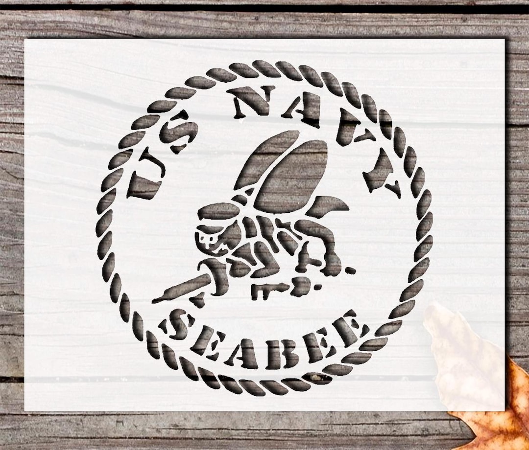 Reusable US Navy Seabees Stencil - Custom Military Template for ...