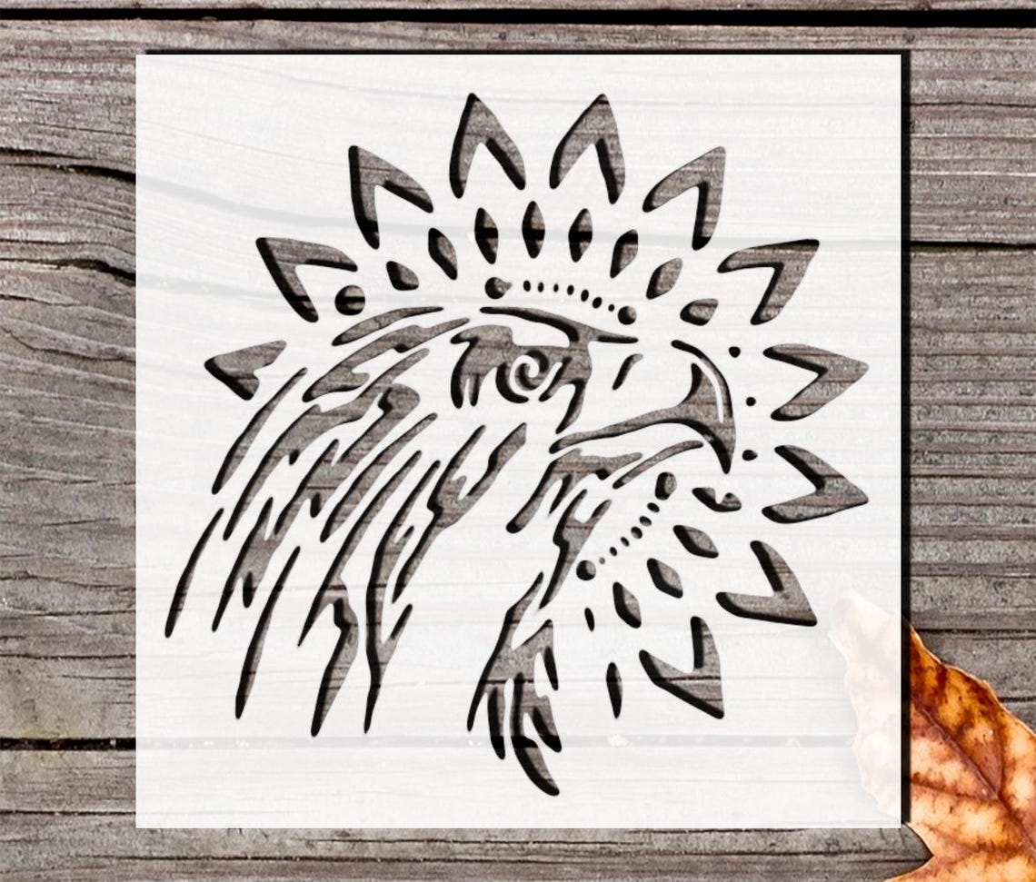 Hawk Mandala Logo Stencils for Painting 5,5x5,5 Inch – Reusable Plastic ...
