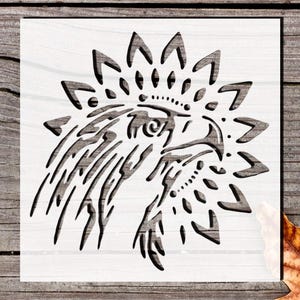Hawk Mandala Logo Stencils for Painting 5,5x5,5 Inch – Reusable Plastic ...